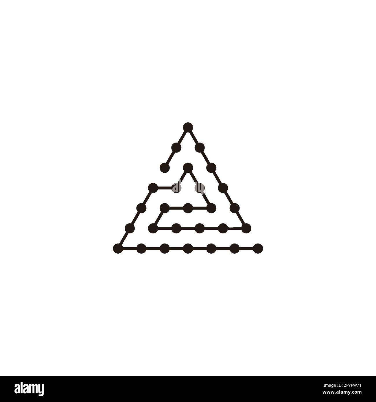 Number 2 triangle, spiral molecules geometric symbol simple logo vector ...