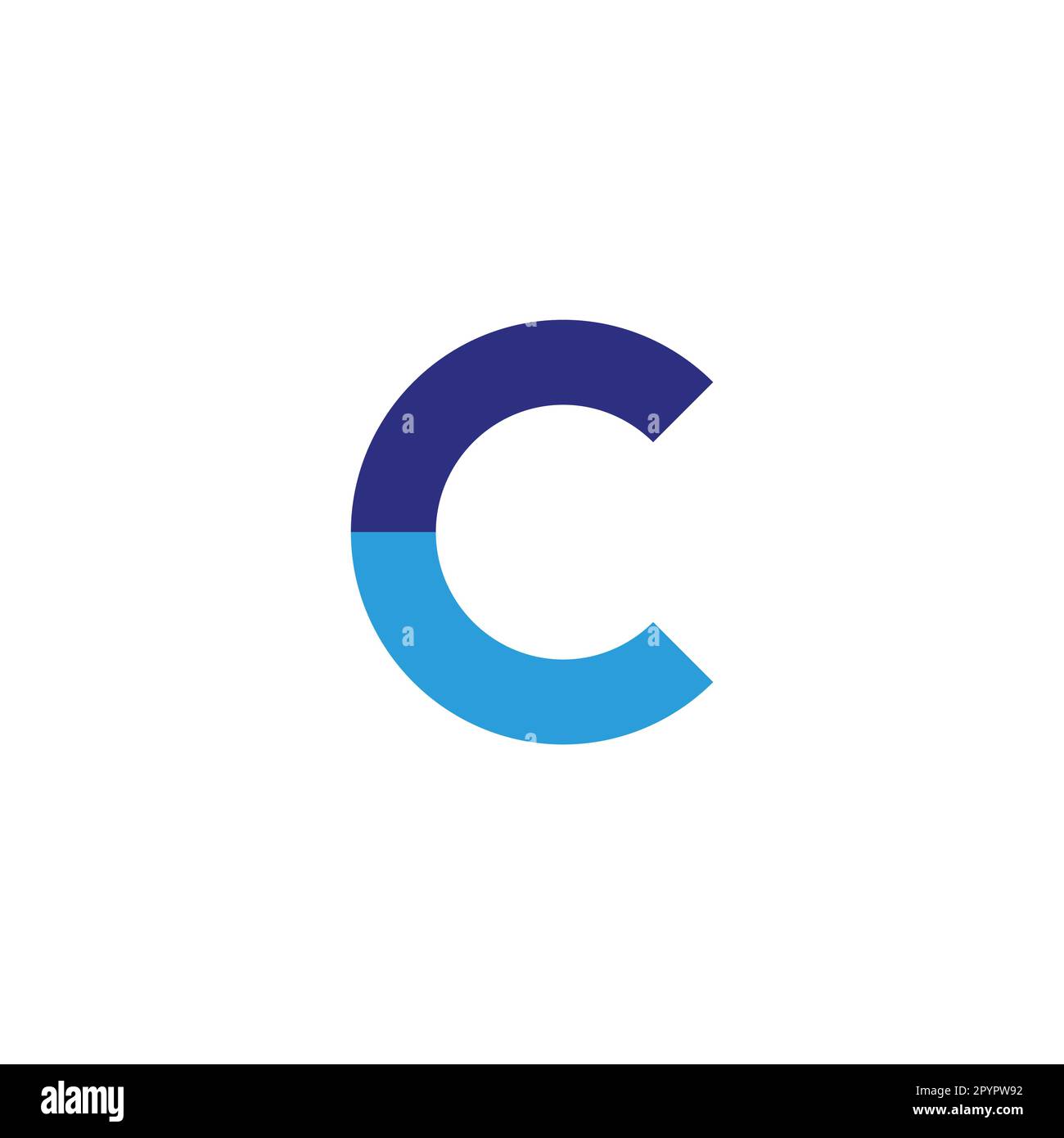Letter C curve, fold geometric symbol simple logo vector Stock Vector ...
