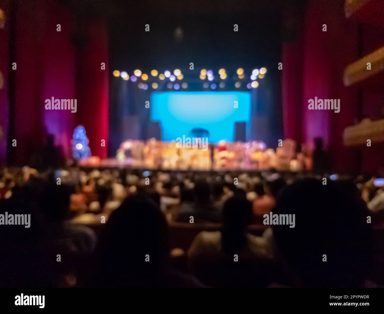 Concert stage with artist background blurred Stock Photo - Alamy