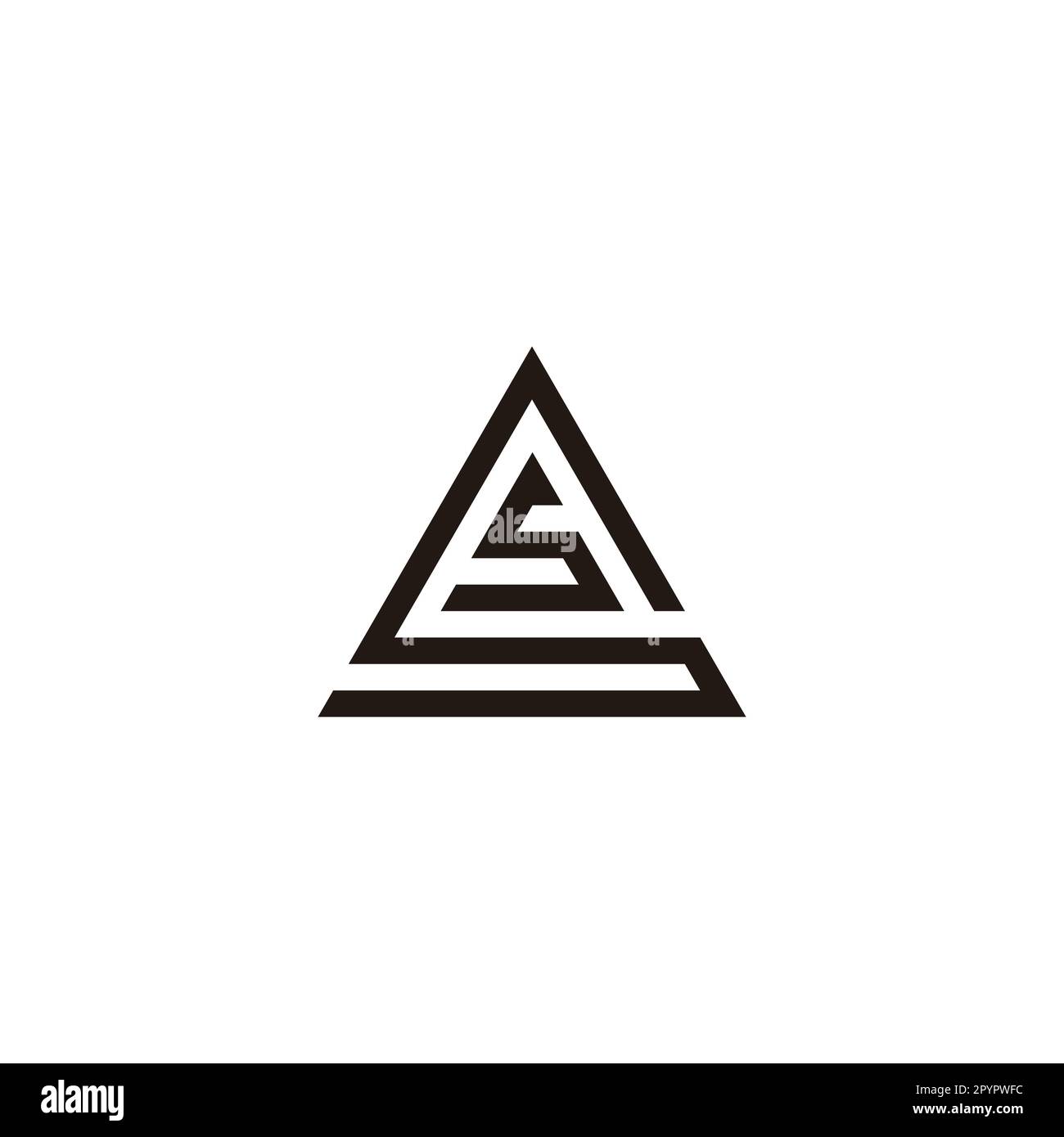 Letter S in S, triangle geometric symbol simple logo vector Stock ...