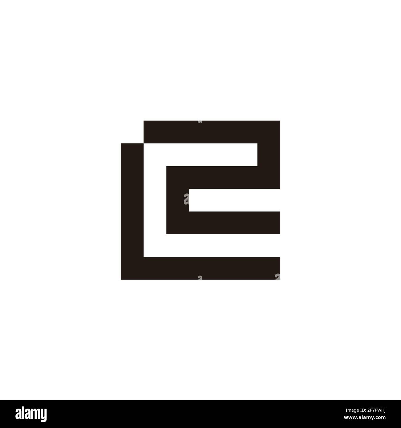 Letter L, C number 2 square geometric symbol simple logo vector Stock Vector Image & Art - Alamy