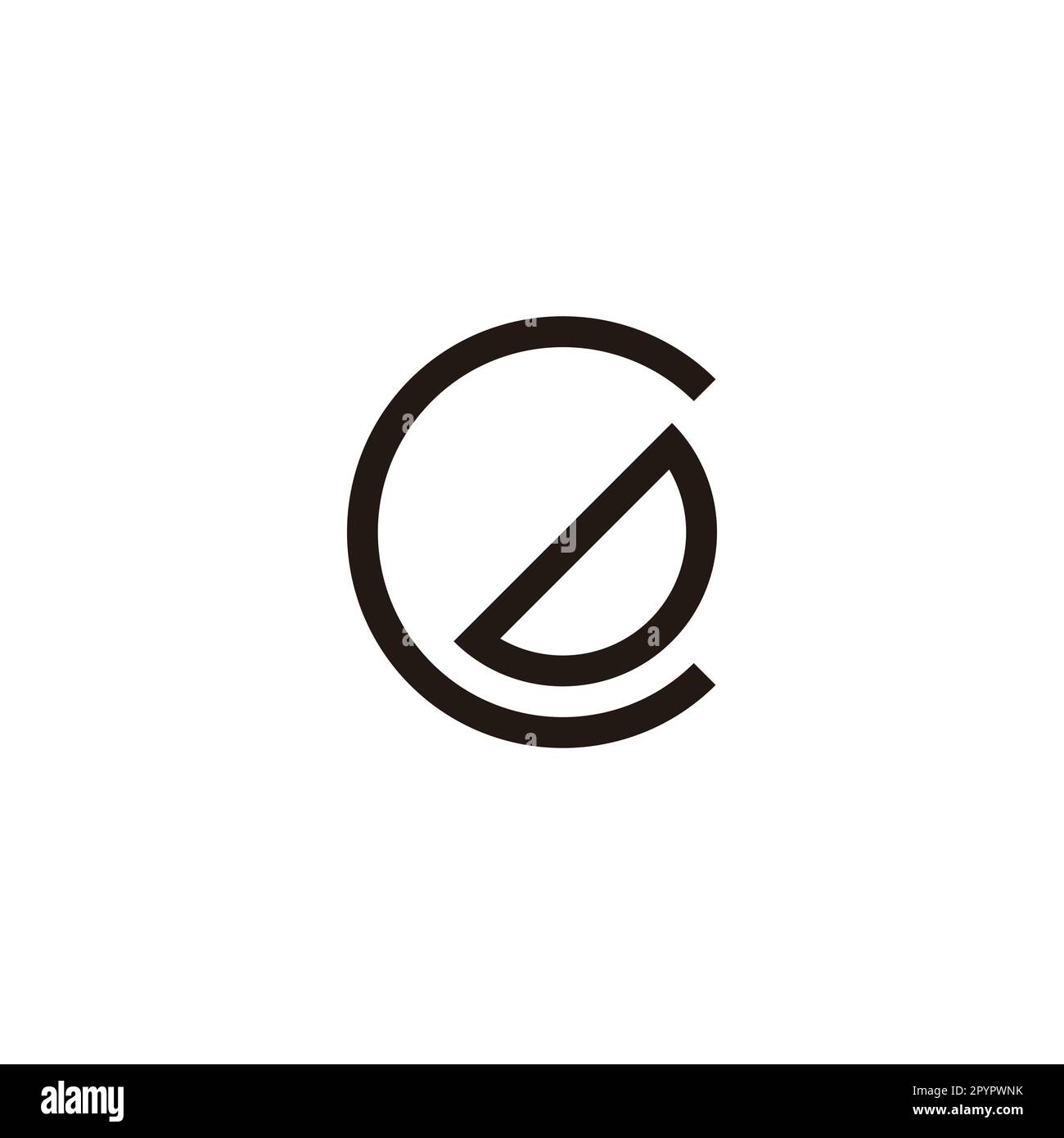 Letter C and D circle, outline geometric symbol simple logo vector Stock Vector Image & Art - Alamy