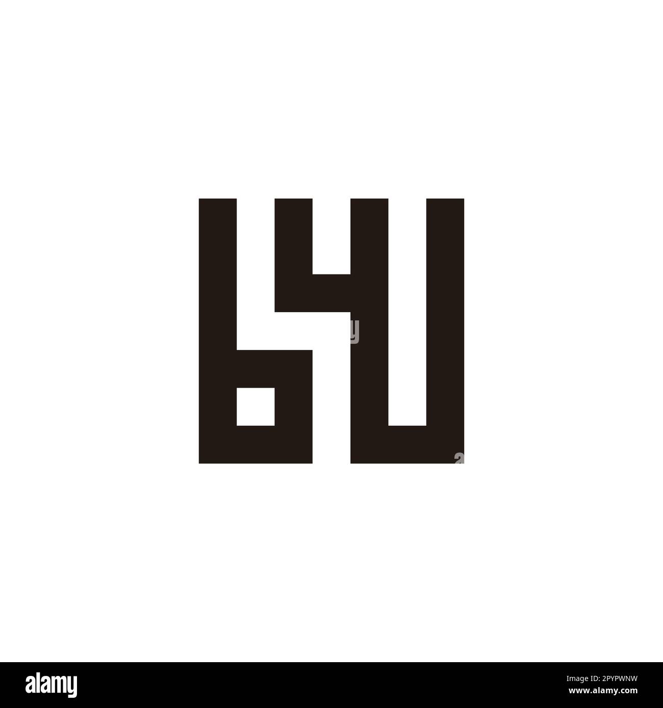 Letter bw square, unique geometric symbol simple logo vector Stock ...