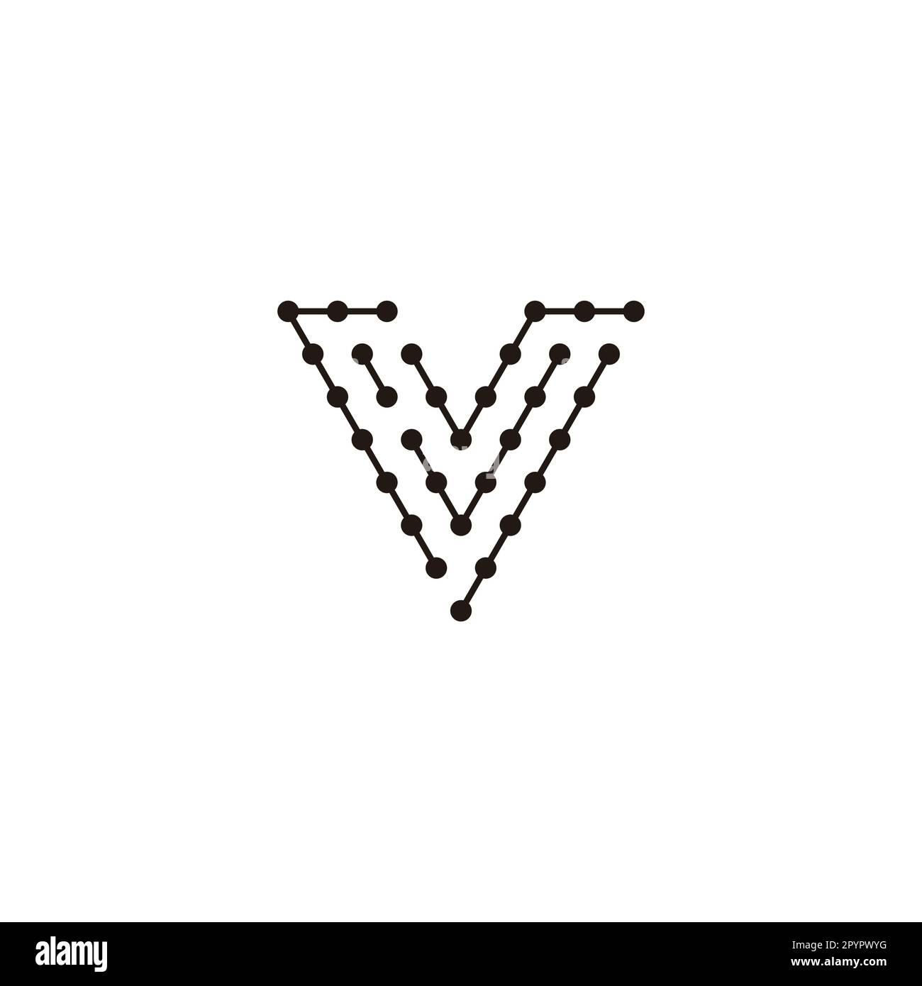 Letter v molecules, lines symbol simple logo vector Stock Vector Image ...