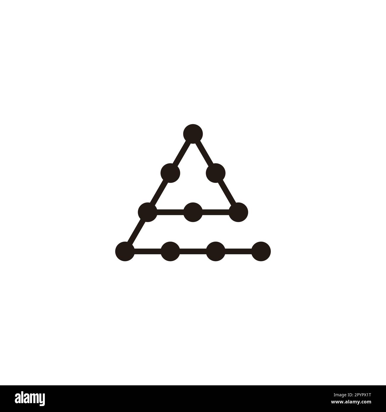 Letter e triangle, molecules geometric symbol simple logo vector Stock ...