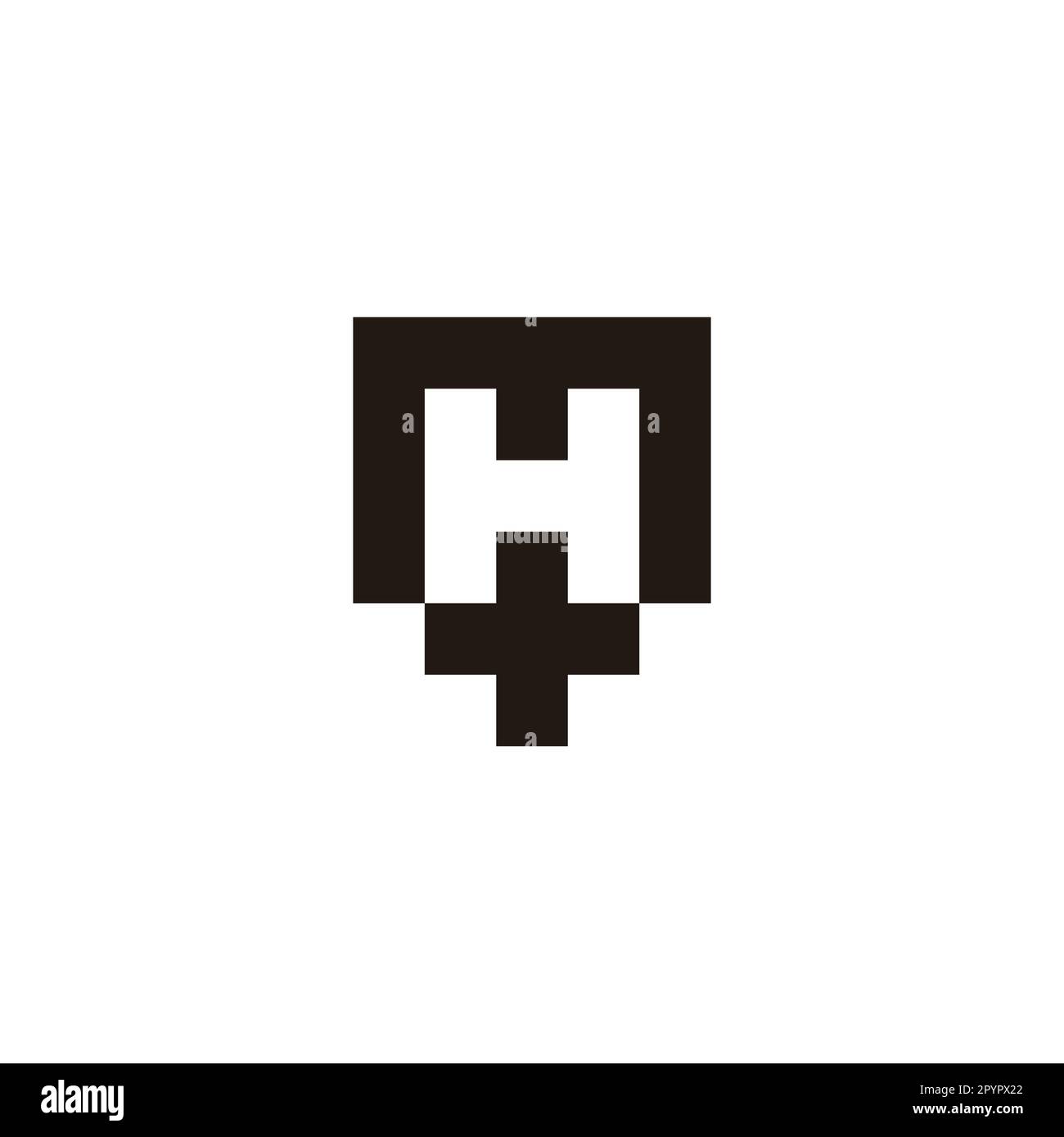 Letter H plus, square geometric symbol simple logo vector Stock Vector ...