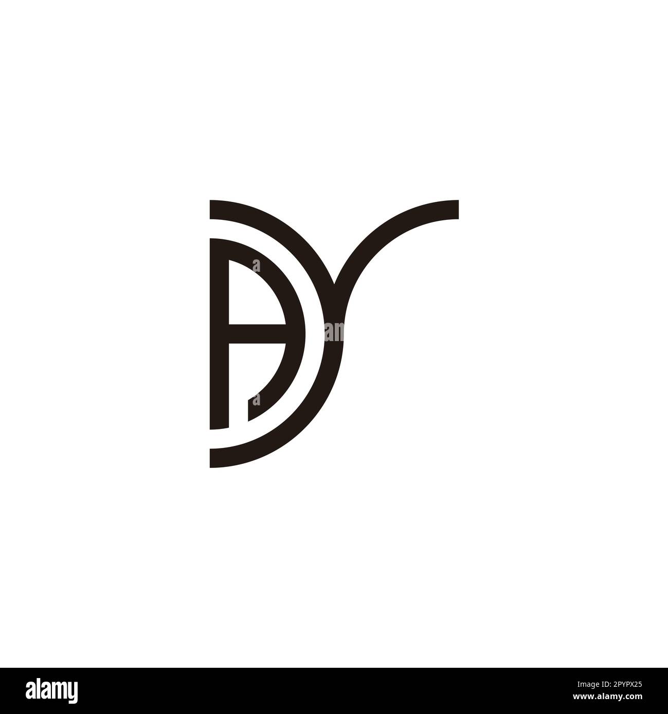 Letter Ay curve geometric symbol simple logo vector Stock Vector Image ...