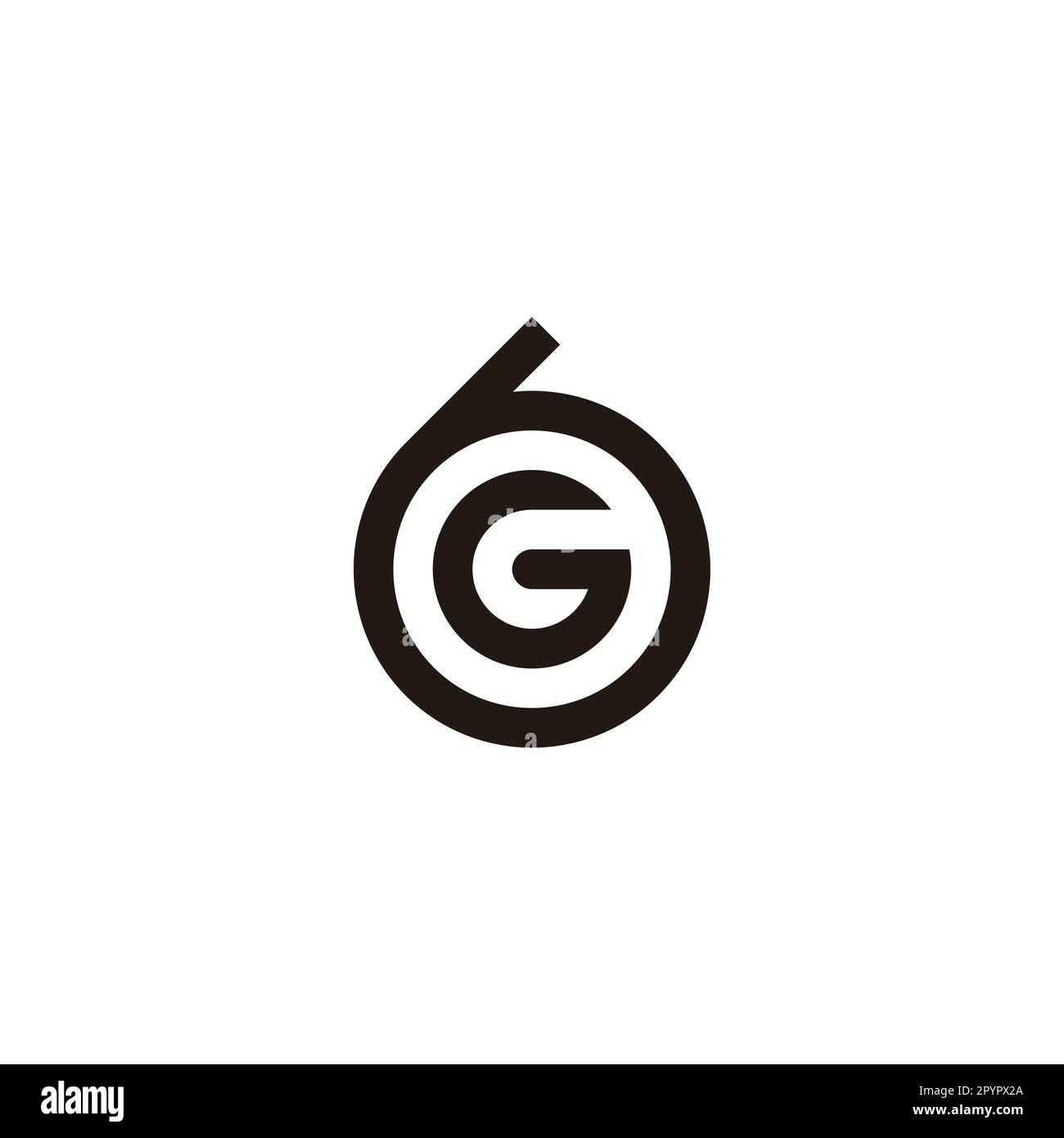 Letter G in 6, circle geometric symbol simple logo vector Stock Vector ...