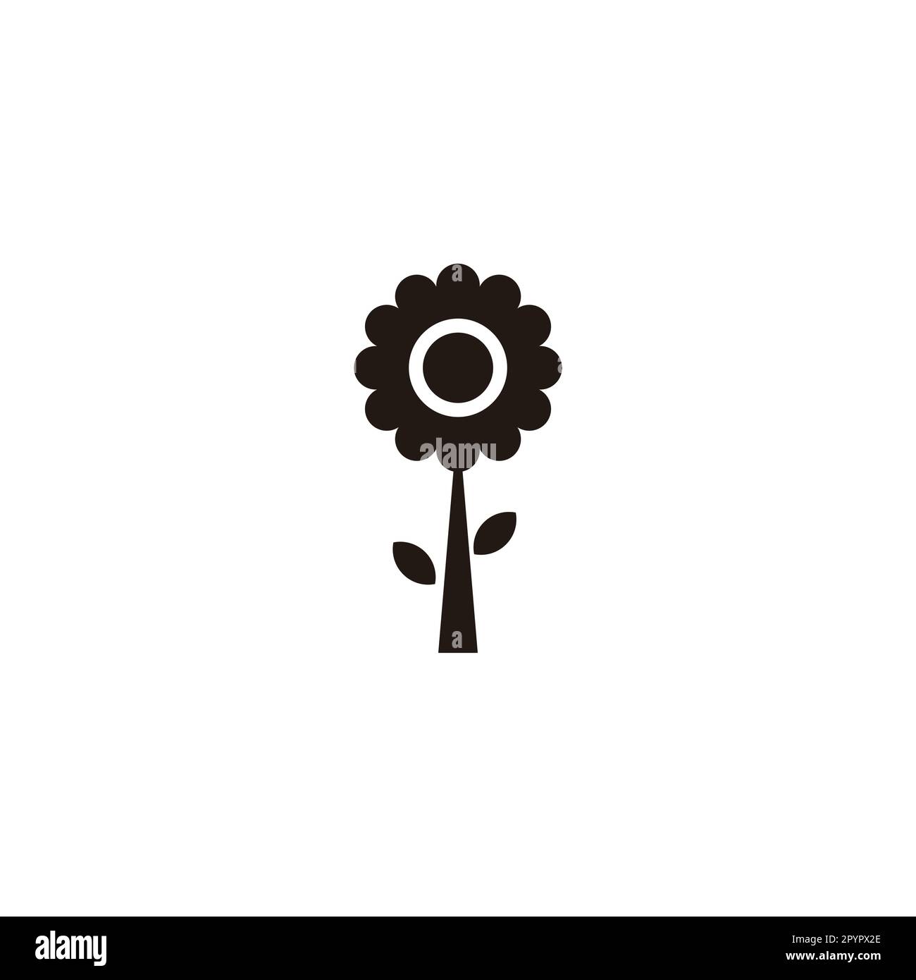 Sunflower, nature plant geometric symbol simple logo vector Stock ...