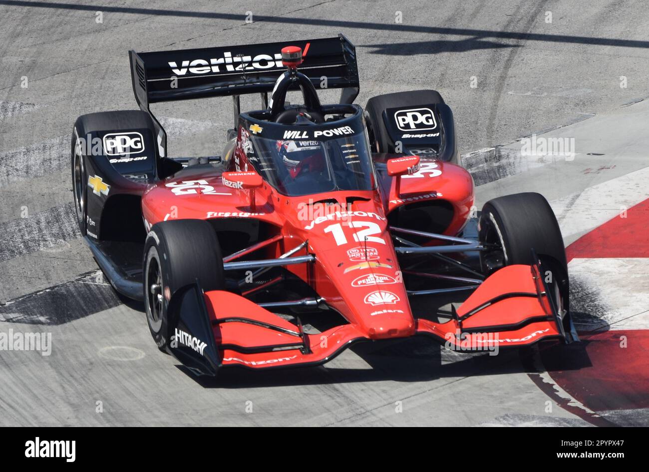 IndyCar driver Will Power competing in the Long Beach Grand Prix in ...