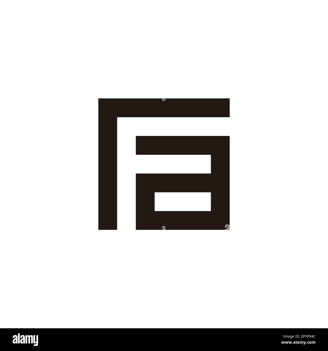 Letter r F and a square geometric symbol simple logo vector Stock ...