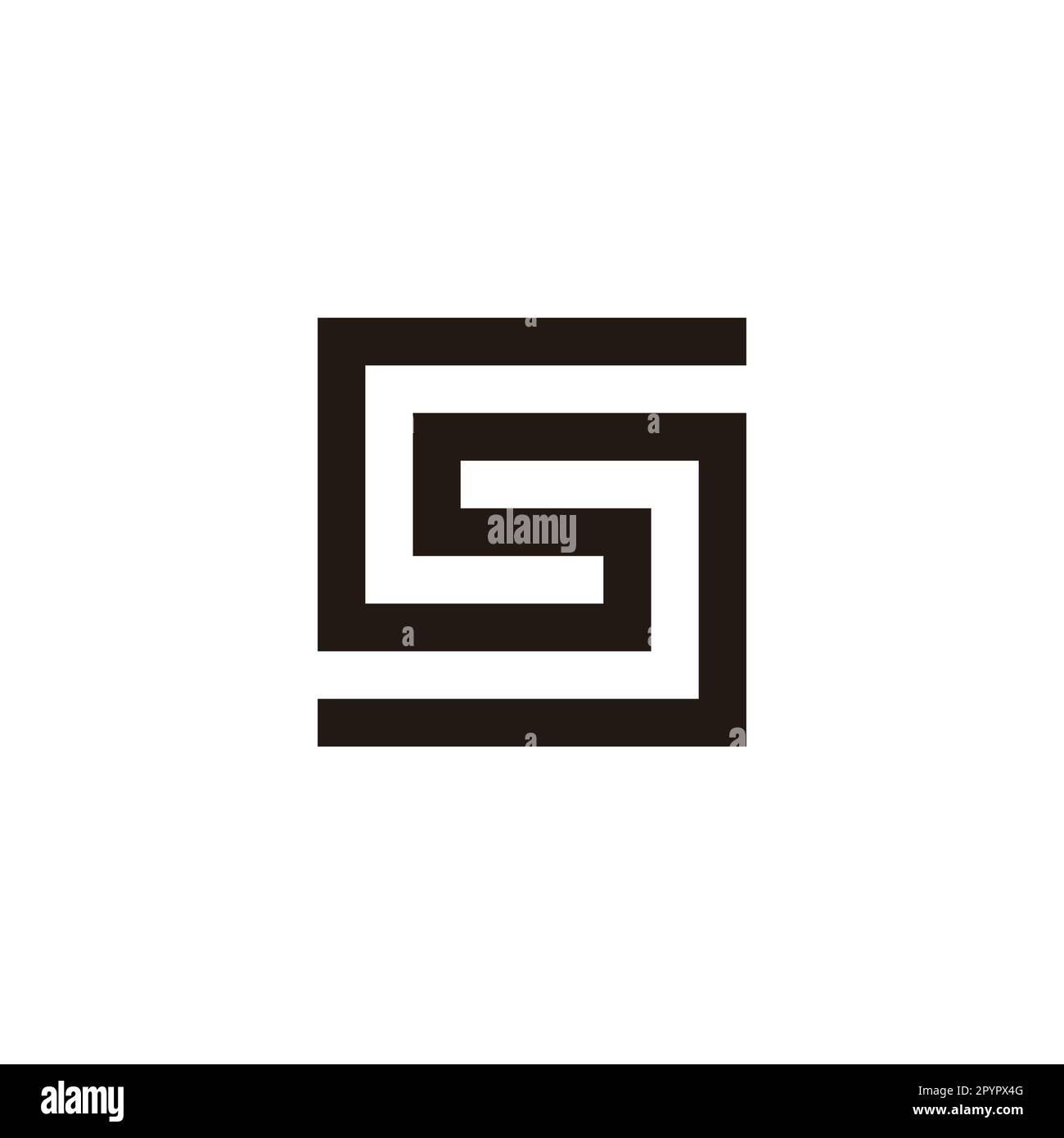 Letter s square, spiral line geometric symbol simple logo vector Stock ...
