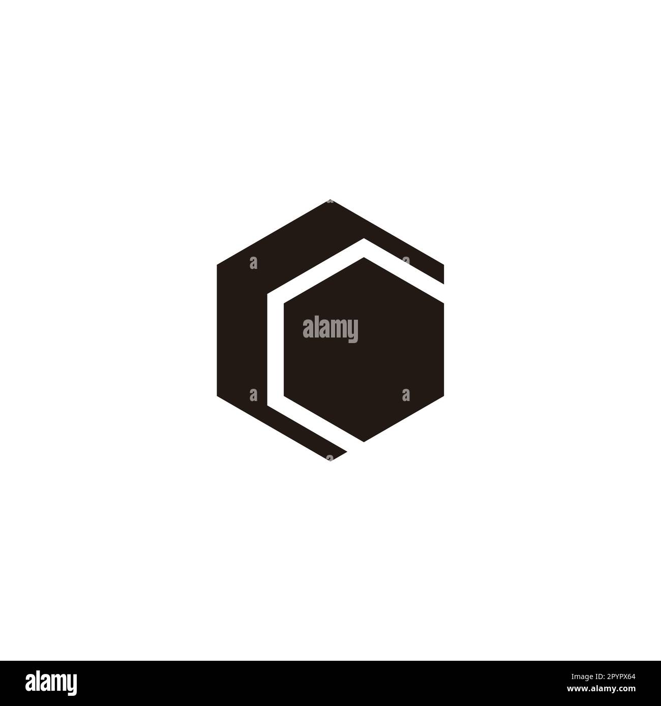 Two hexagons, letter c geometric symbol simple logo vector Stock Vector ...