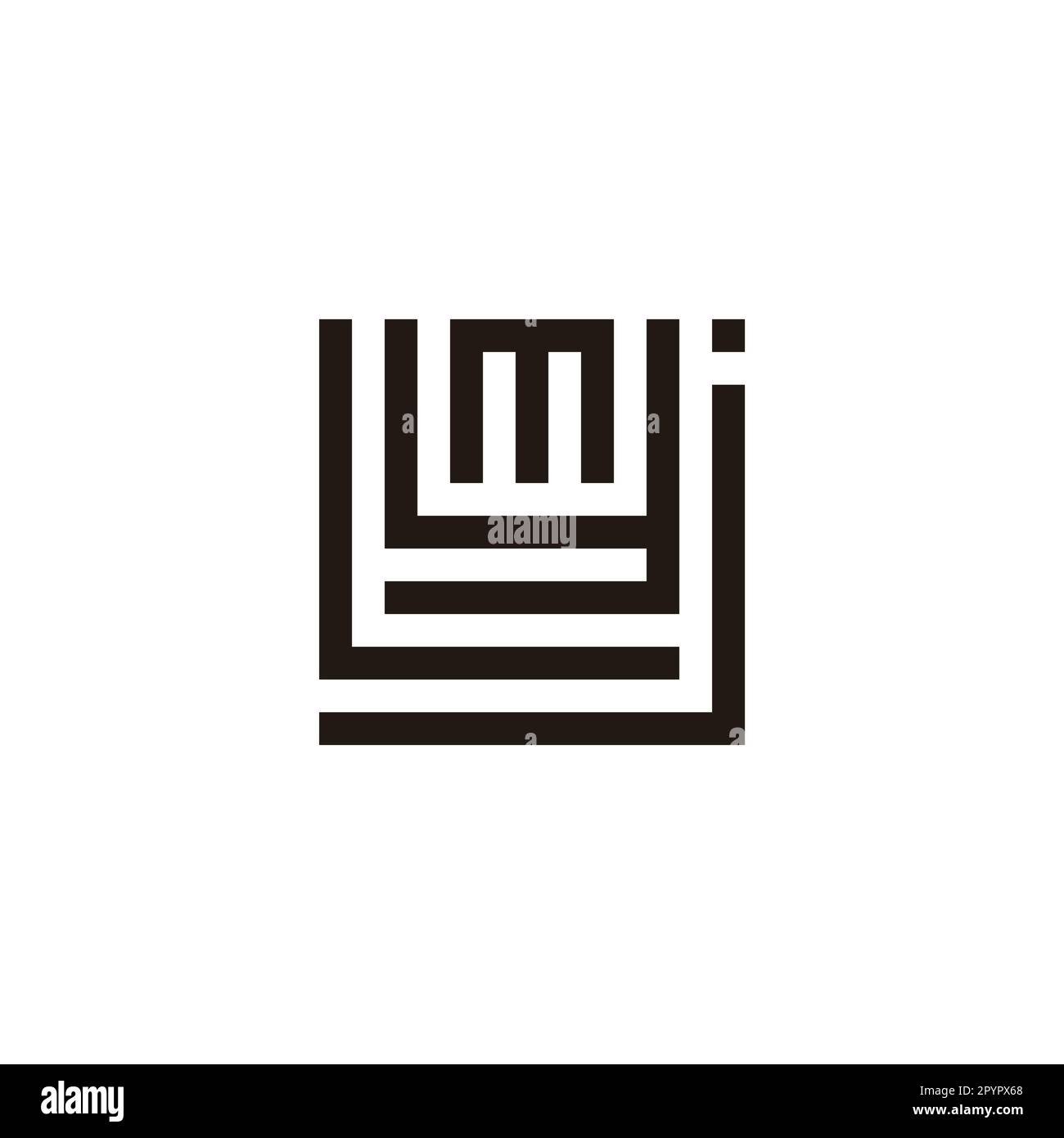 Letter j, L, y and m square geometric symbol simple logo vector Stock ...