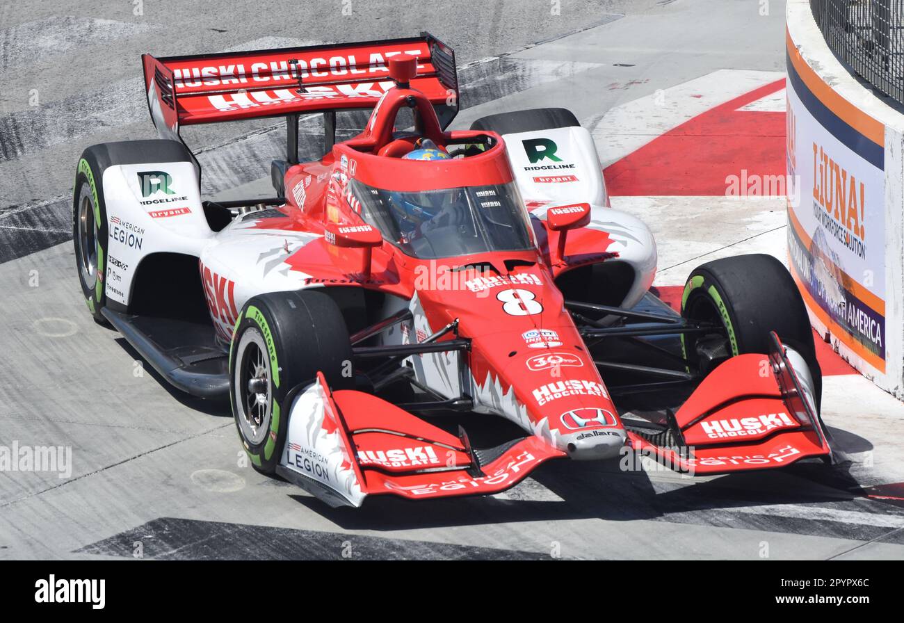 IndyCar driver Marcus Ericsson competing in the Long Beach Grand Prix ...