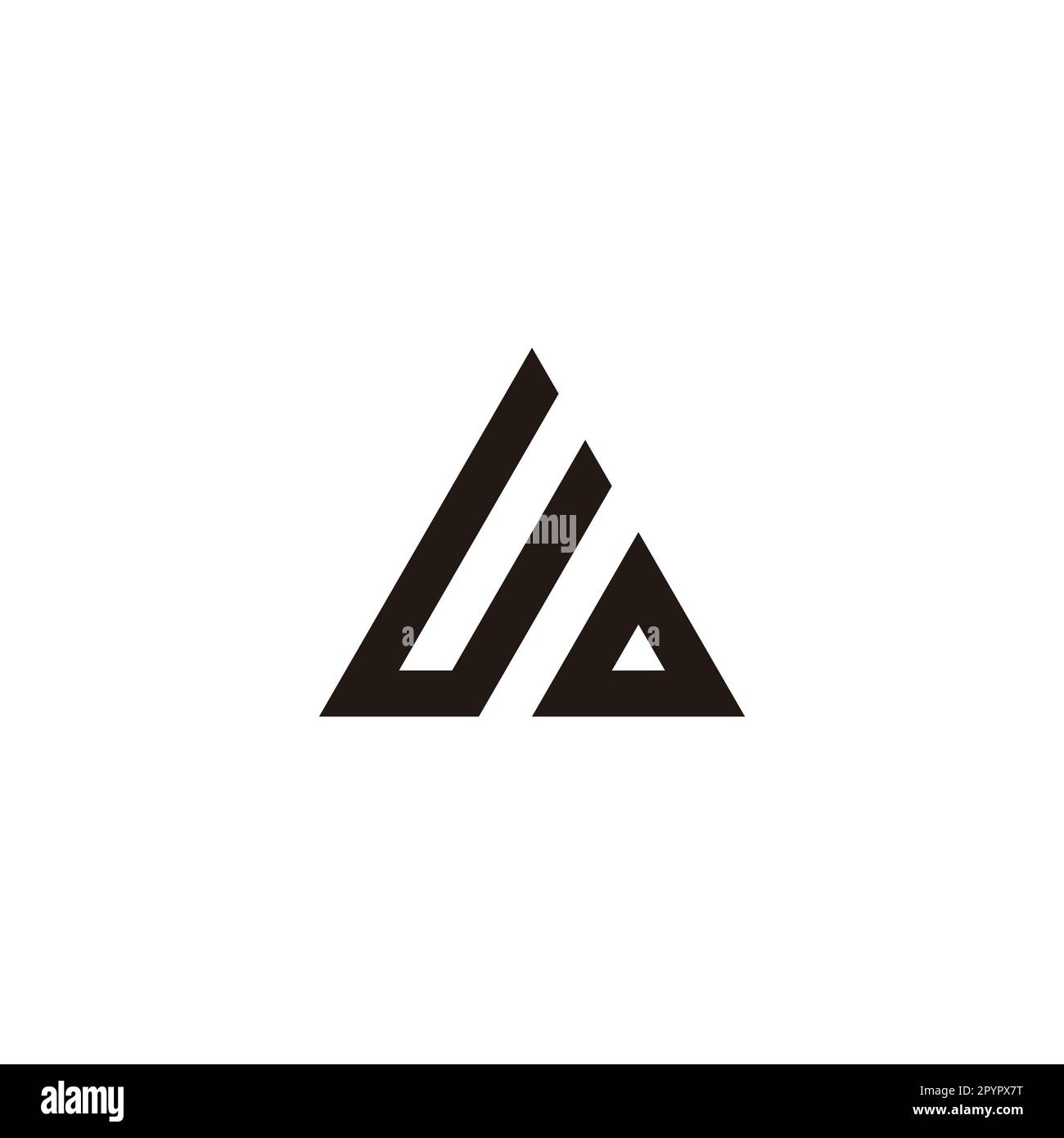 Letter u and D triangle geometric symbol simple logo vector Stock ...