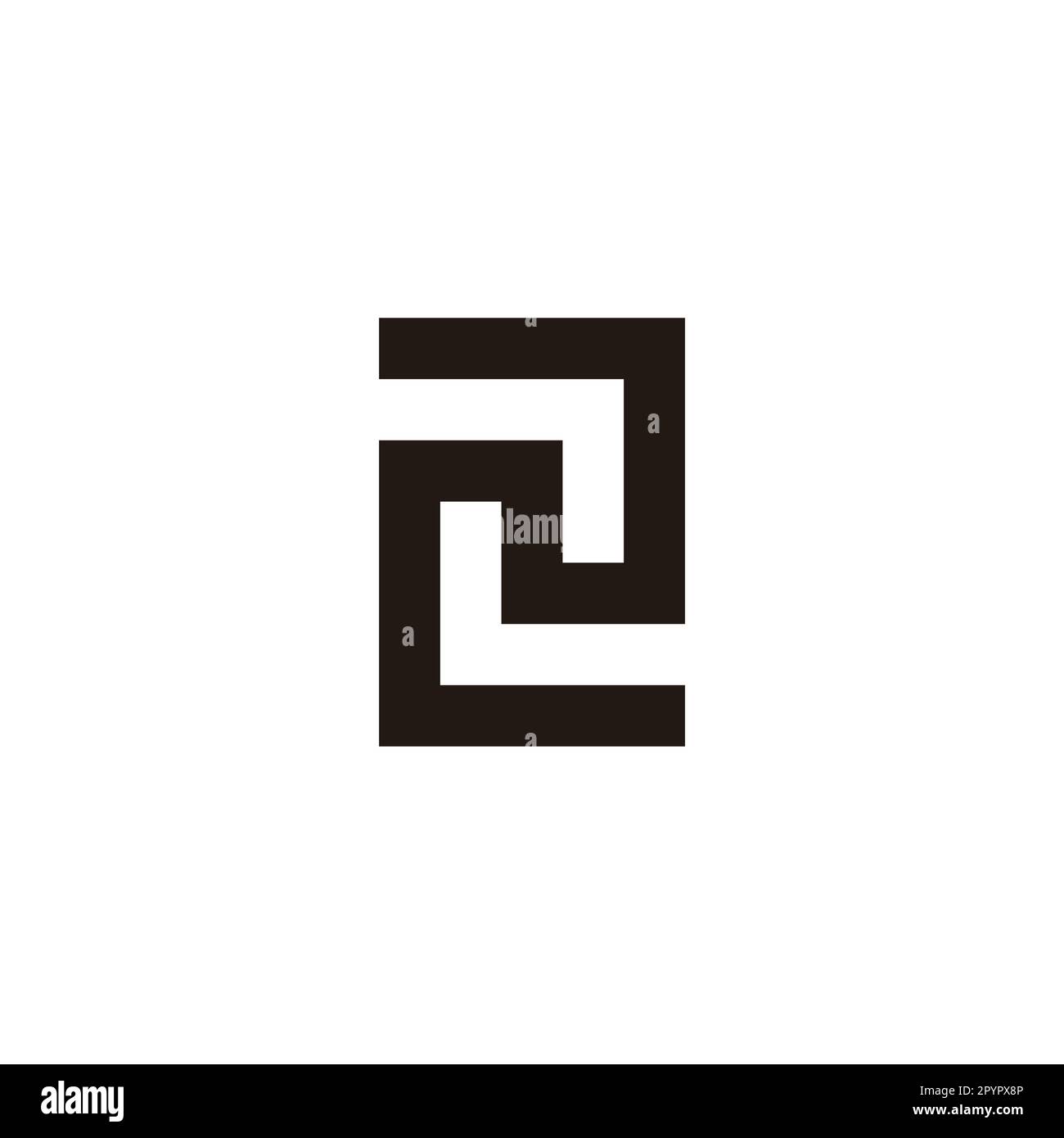 Letter N number 2 square geometric symbol simple logo vector Stock ...