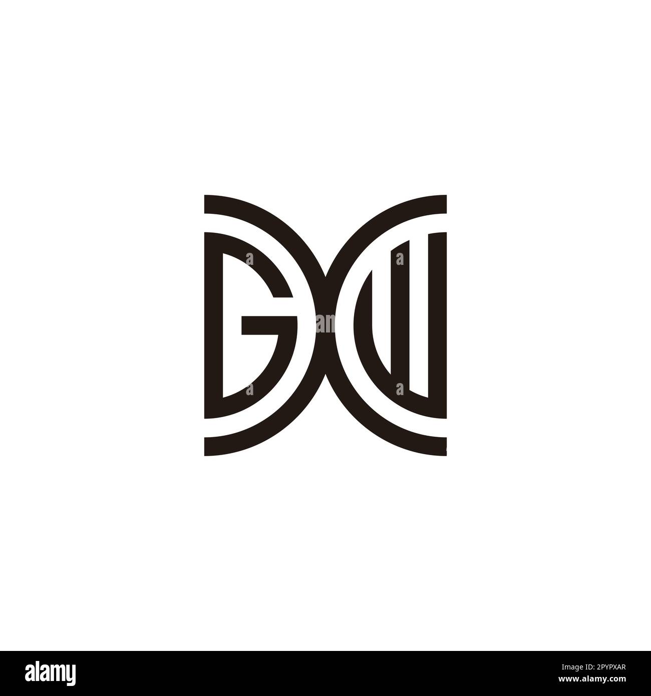 Letter GXW curve geometric symbol simple logo vector Stock Vector Image ...
