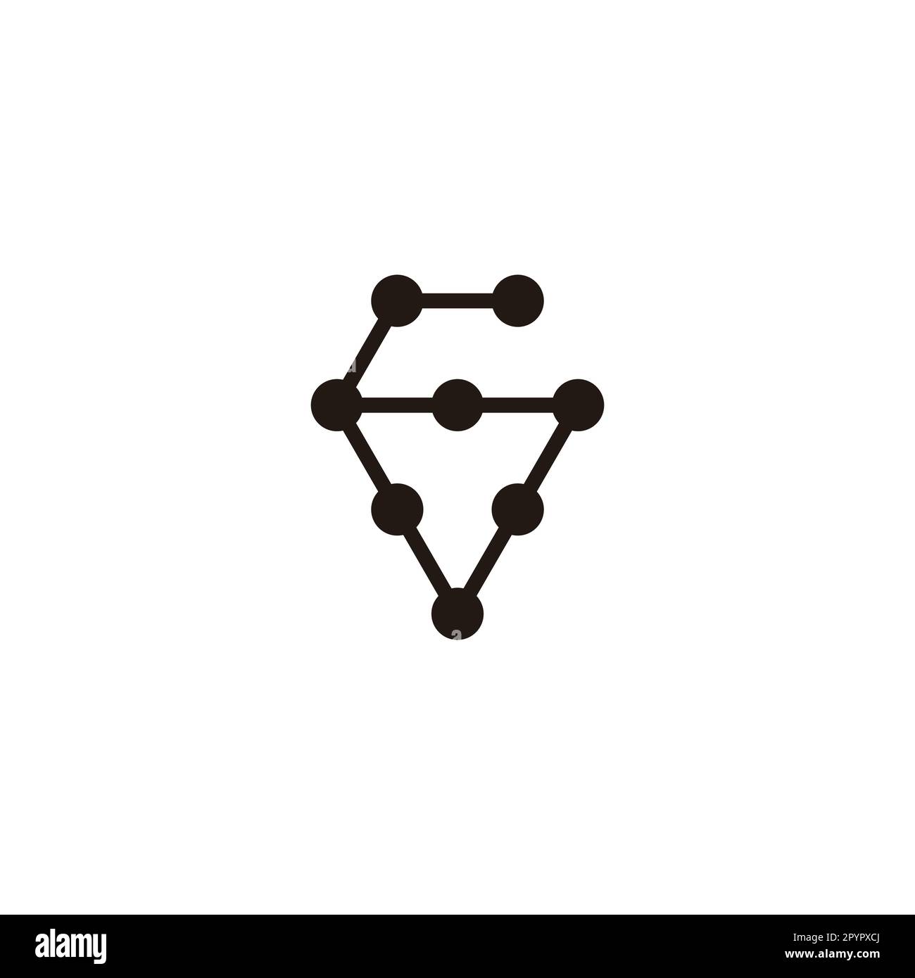Number 6 diamond, molecules geometric symbol simple logo vector Stock ...