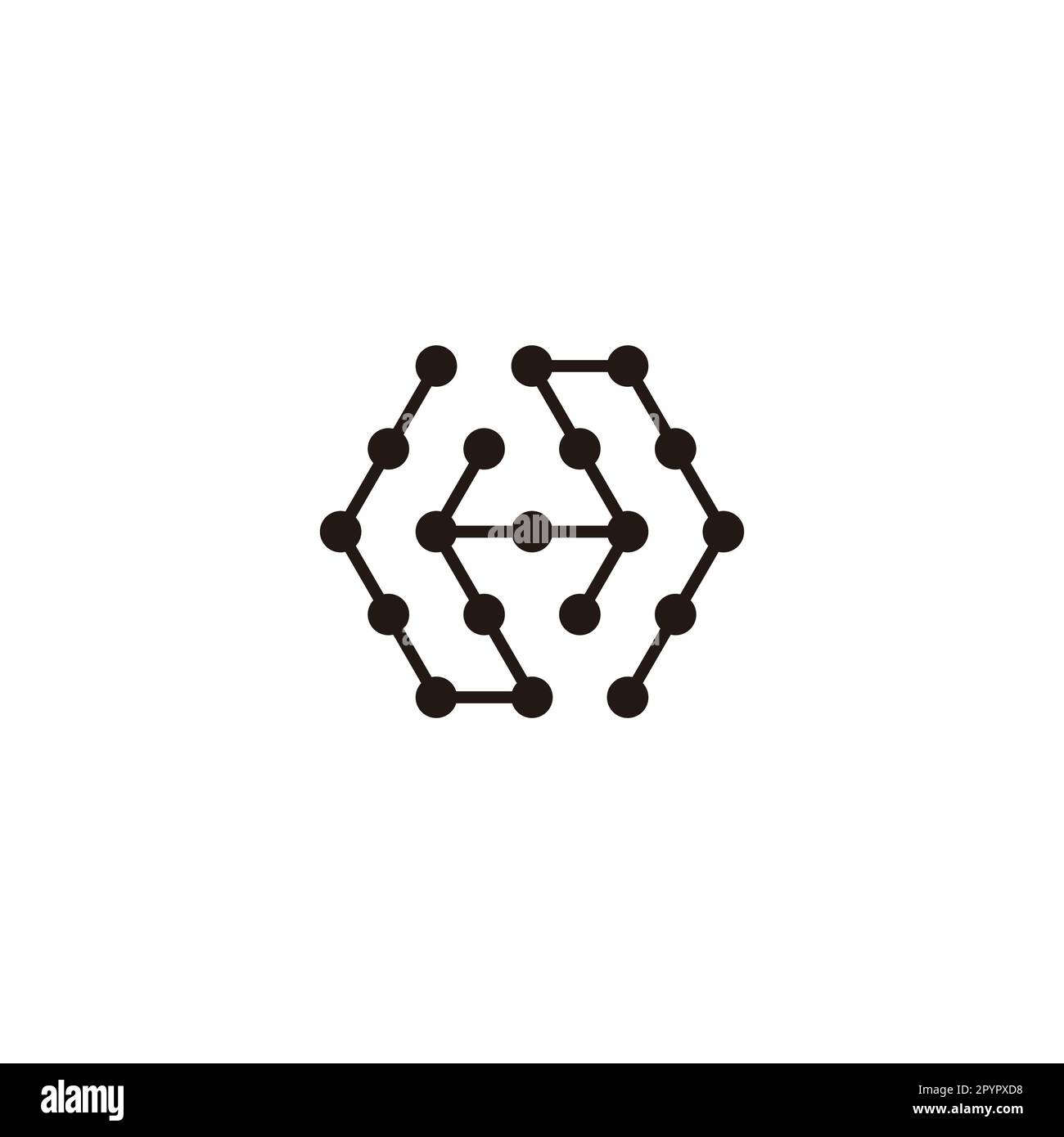 Letter H hexagon, molecules rounded geometric symbol simple logo vector Stock Vector Image & Art ...