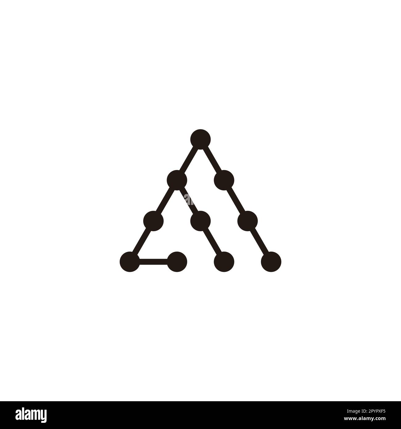 Letter m triangle, molecules geometric symbol simple logo vector Stock ...