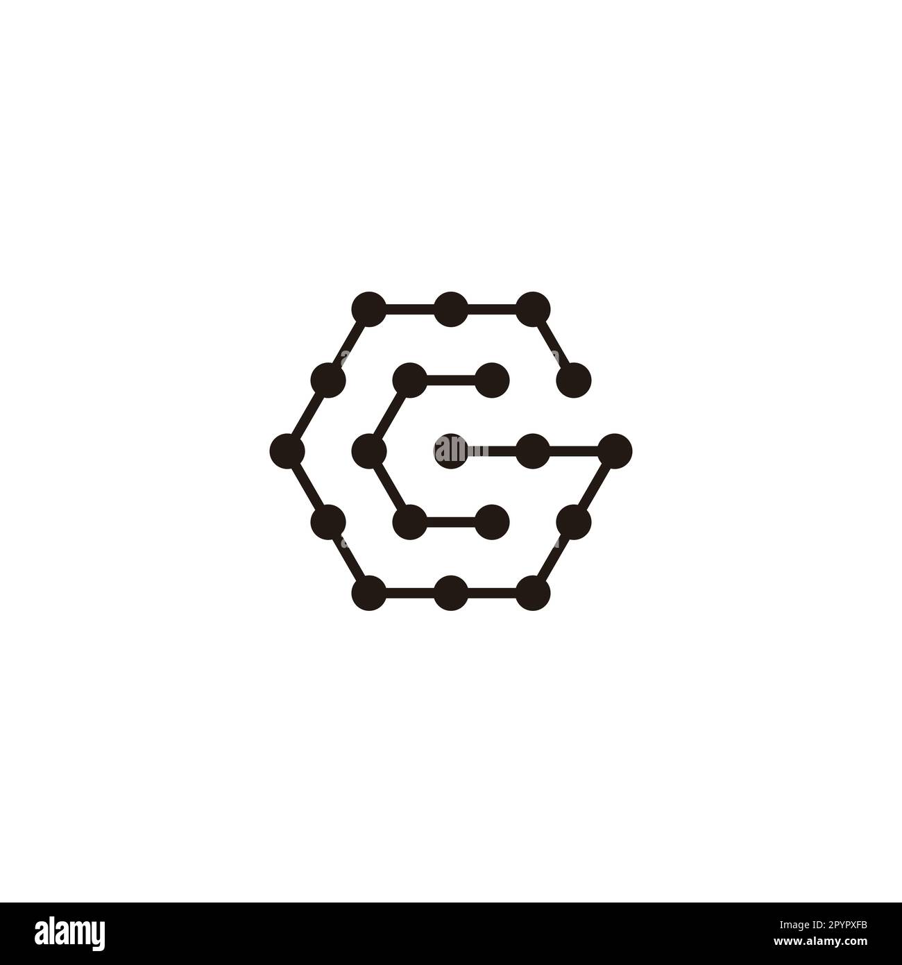 Letter C and G hexagon, molecules geometric symbol simple logo vector ...
