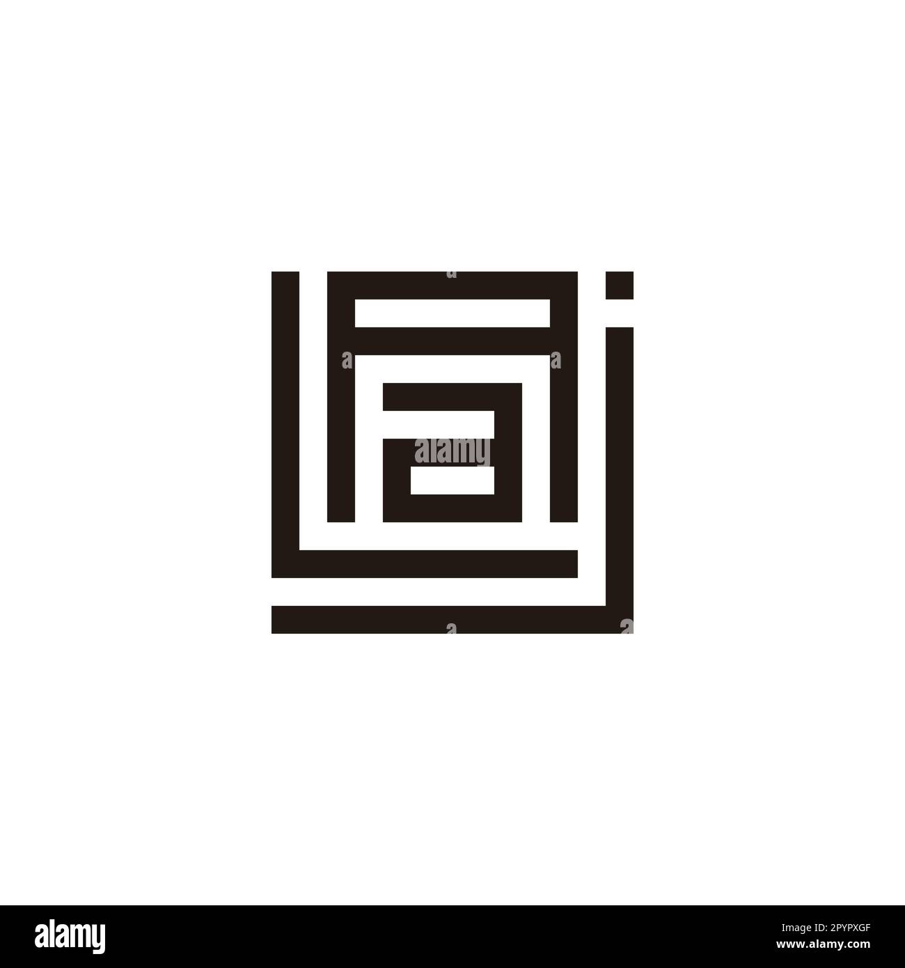 Letter j, L, A and a square geometric symbol simple logo vector Stock ...
