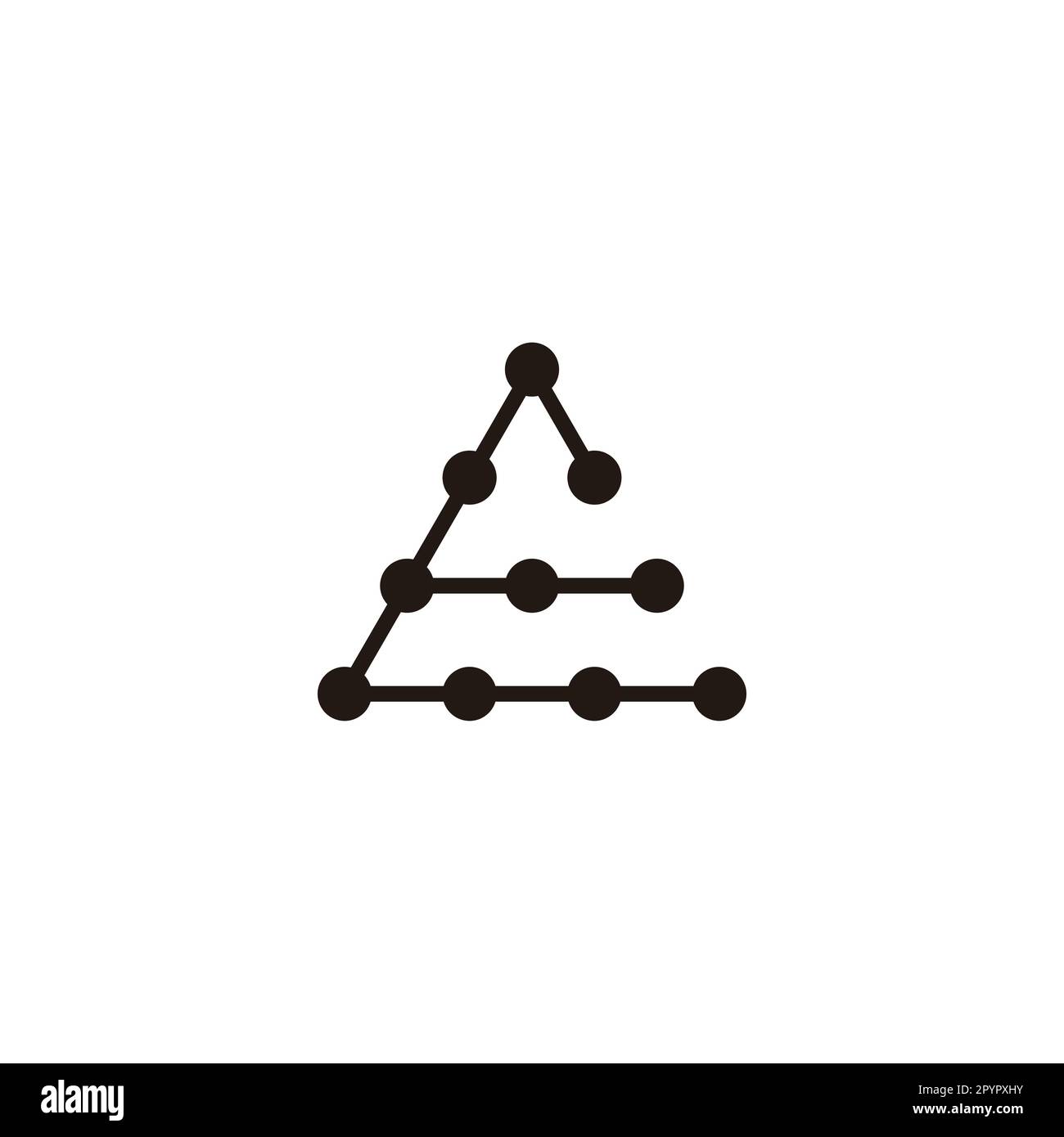 Letter E triangle, molecules geometric symbol simple logo vector Stock ...