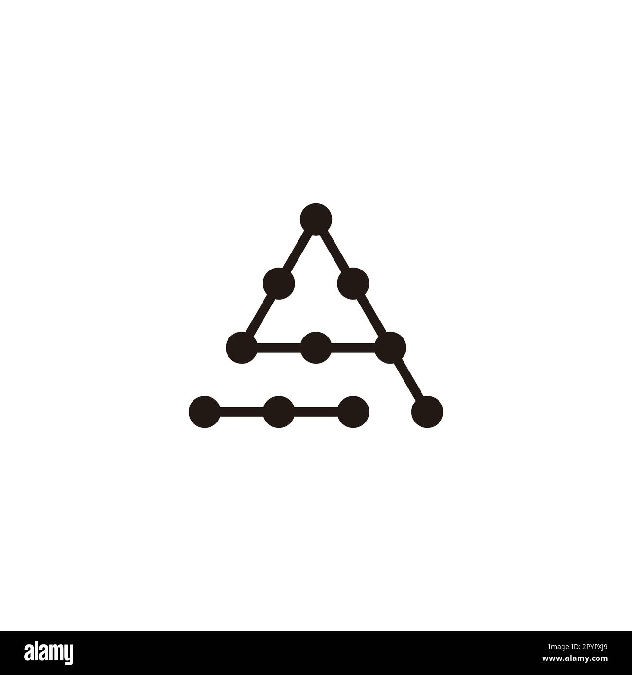 Letter q triangle, molecules geometric symbol simple logo vector Stock ...