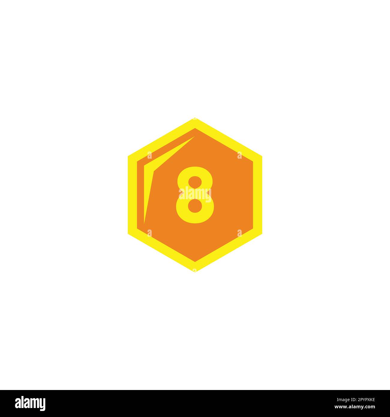 Number 8 hexagon, gold geometric symbol simple logo vector Stock Vector ...