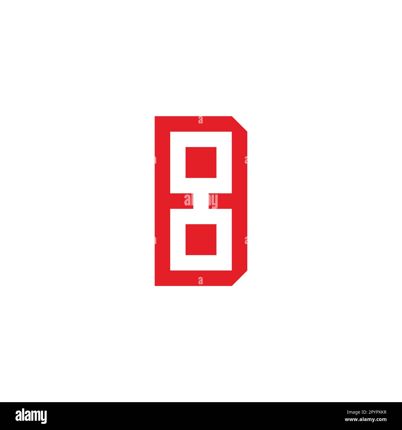Letter D, number 8 square geometric symbol simple logo vector Stock ...