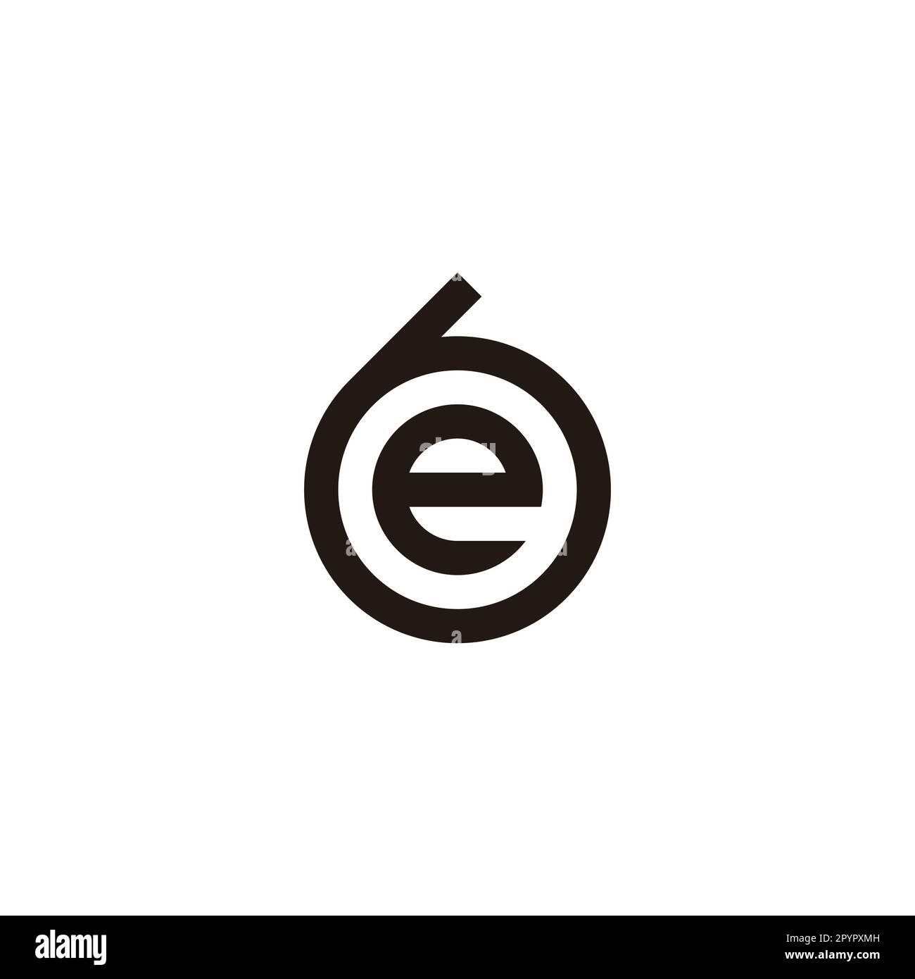 Letter e in 6, circle geometric symbol simple logo vector Stock Vector ...