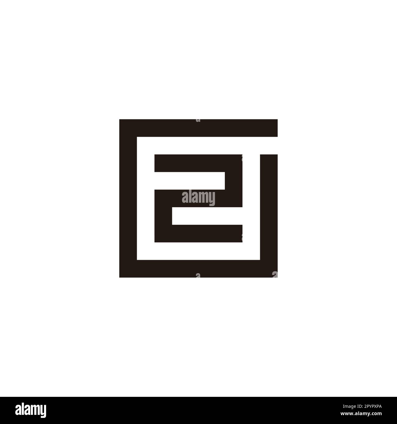 Letter G number 2 square geometric symbol simple logo vector Stock ...