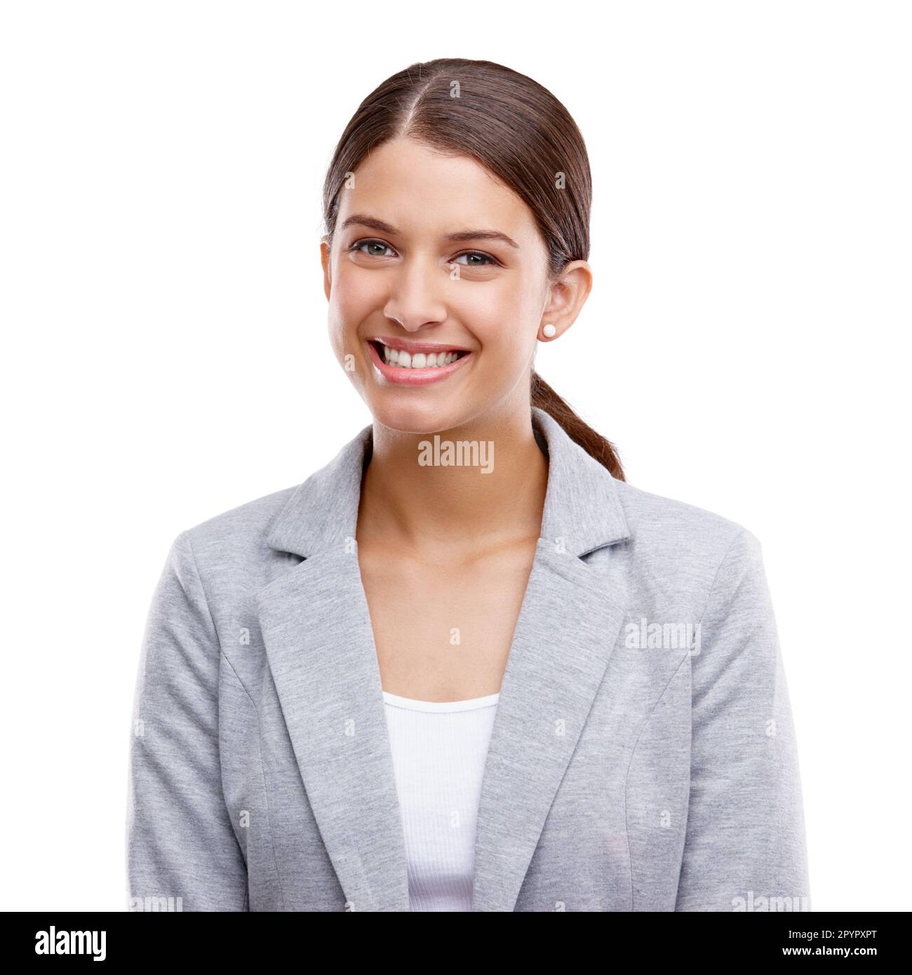 I choose to be happy today. Studio shot of a beautiful young woman ...