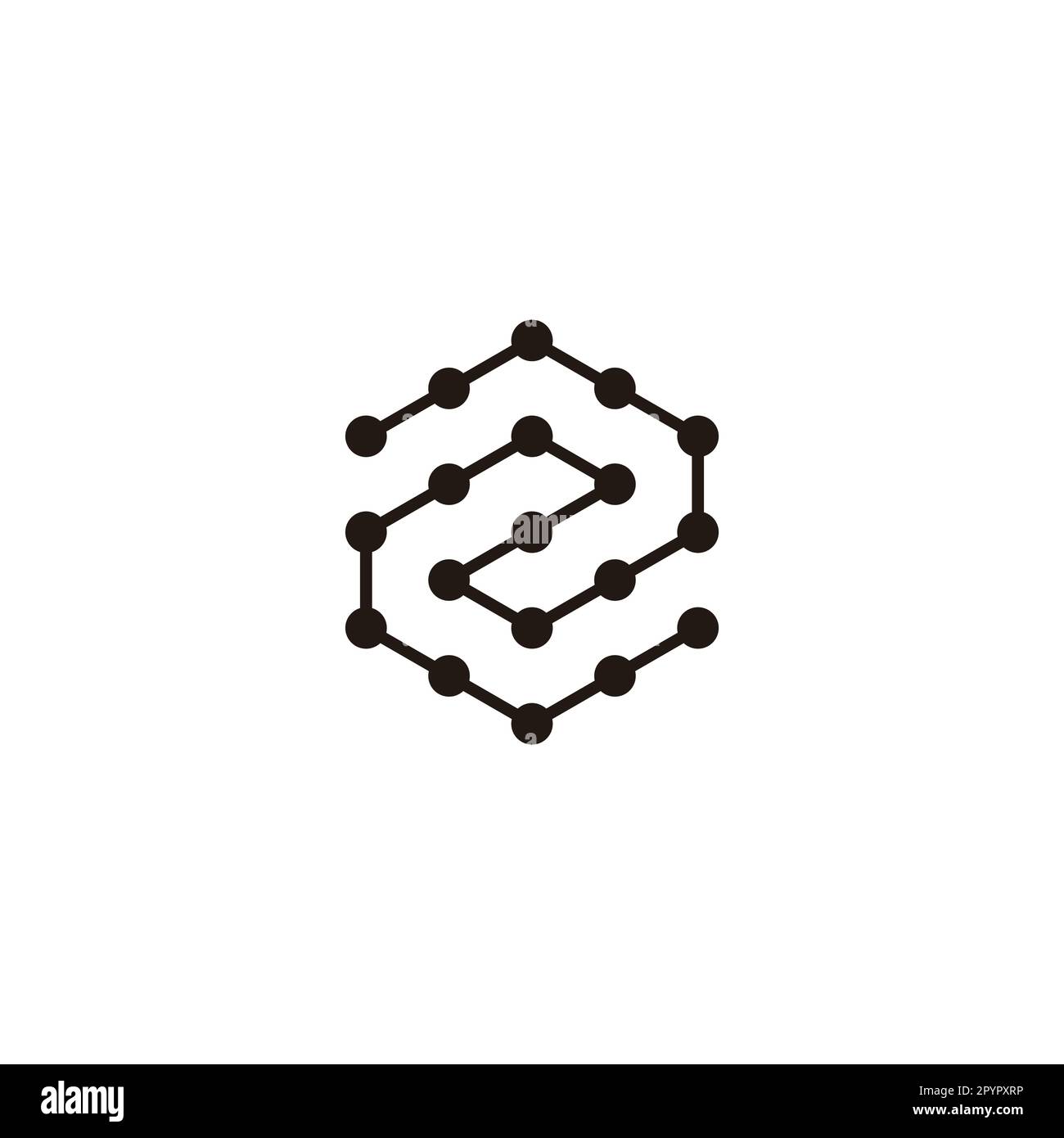 Letter z spiral, hexagon, molecules geometric symbol simple logo vector ...