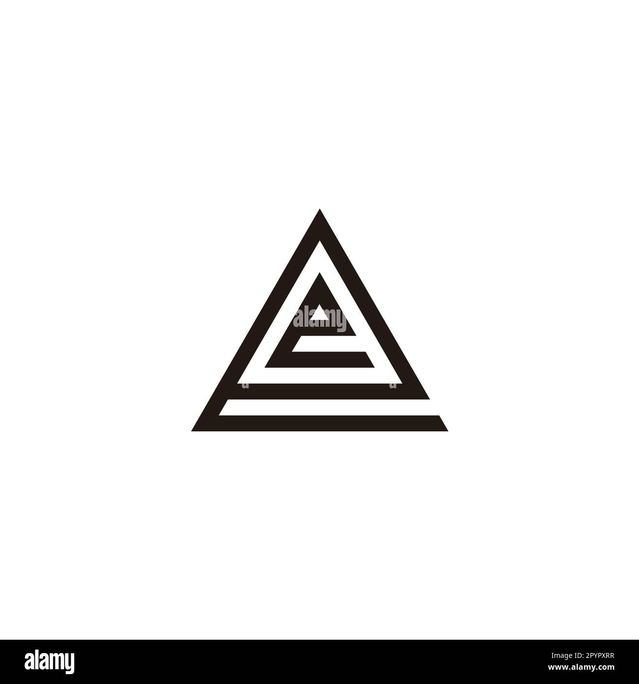 Letter e in e, triangle geometric symbol simple logo vector Stock ...