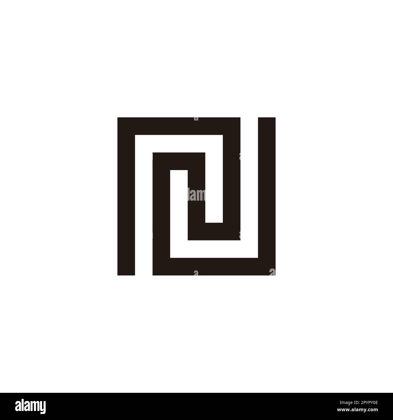 Letter N square, rounded geometric symbol simple logo vector Stock ...