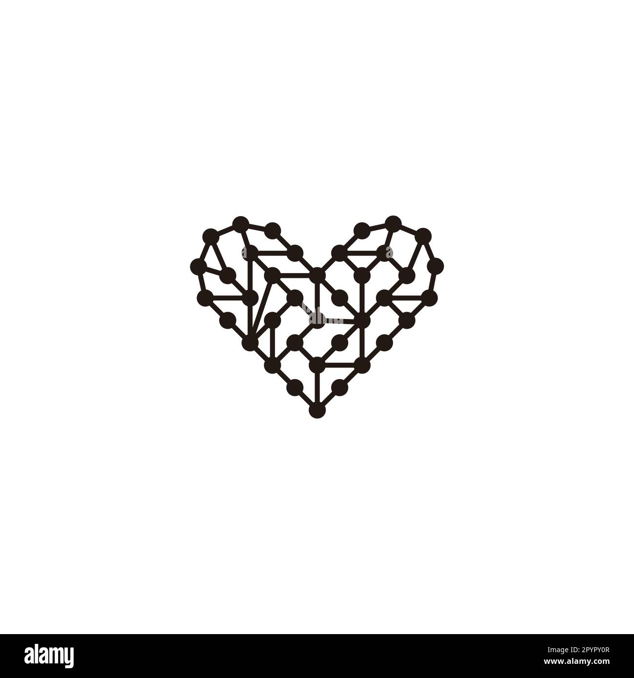 Heart, molecules, structure geometric symbol simple logo vector Stock ...