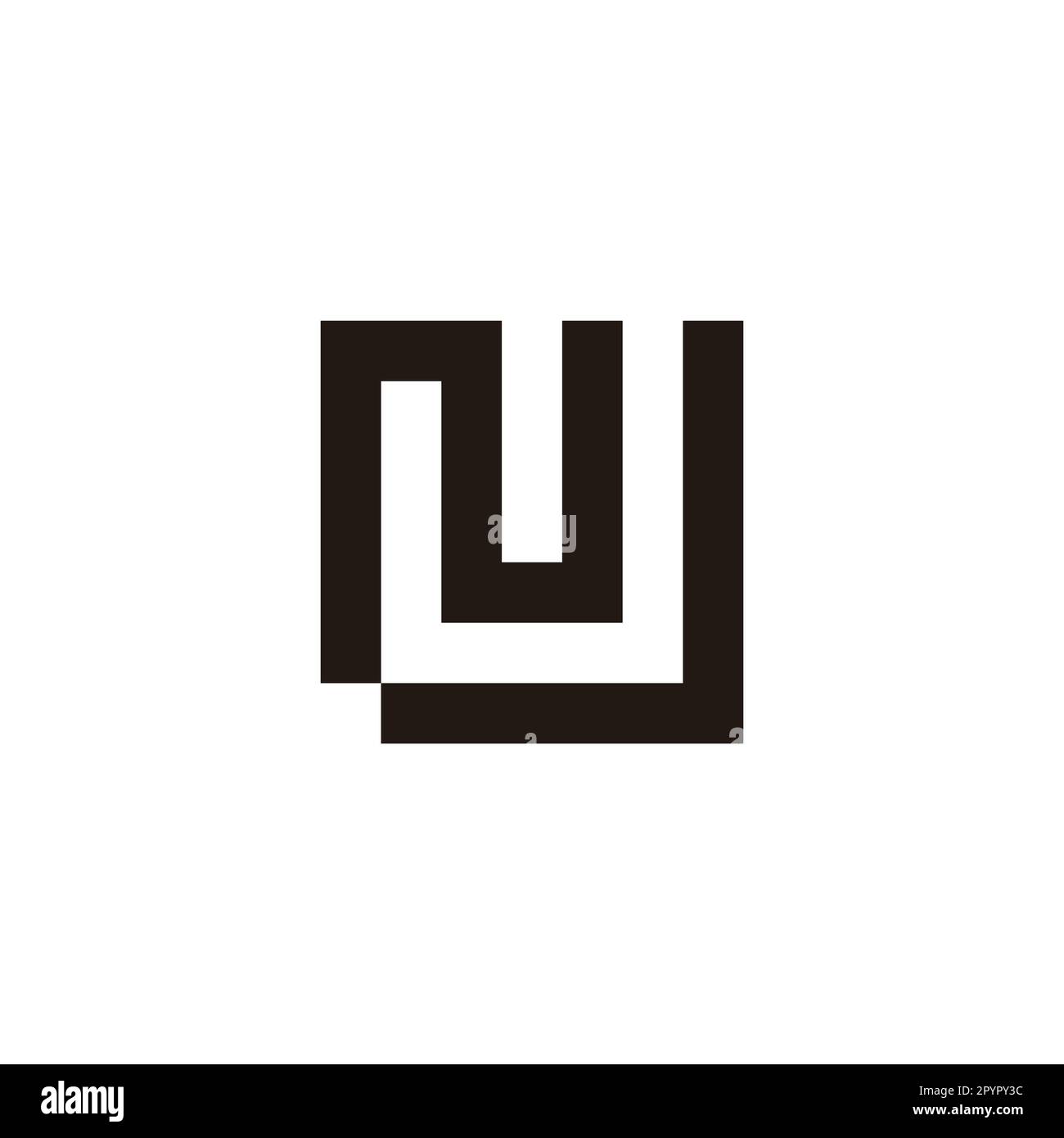 Letter NJ square, outline geometric symbol simple logo vector Stock ...