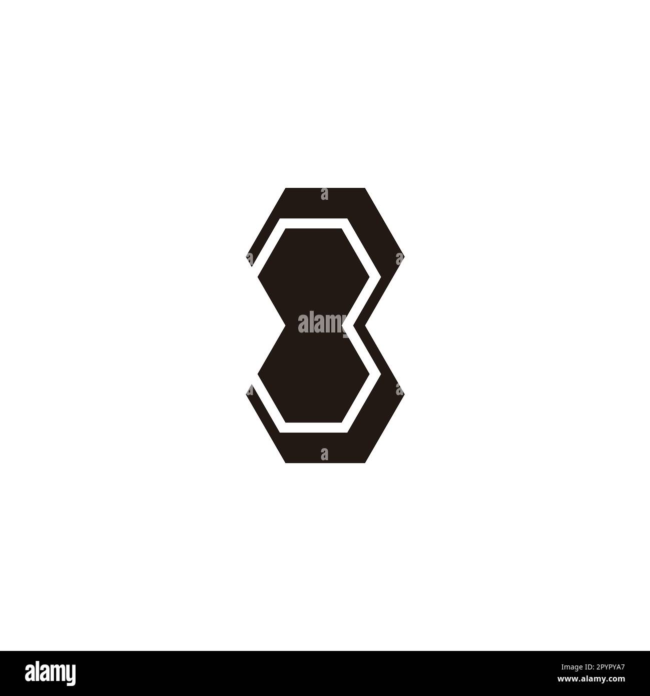 Number 3 and 8, hexagon geometric symbol simple logo vector Stock ...