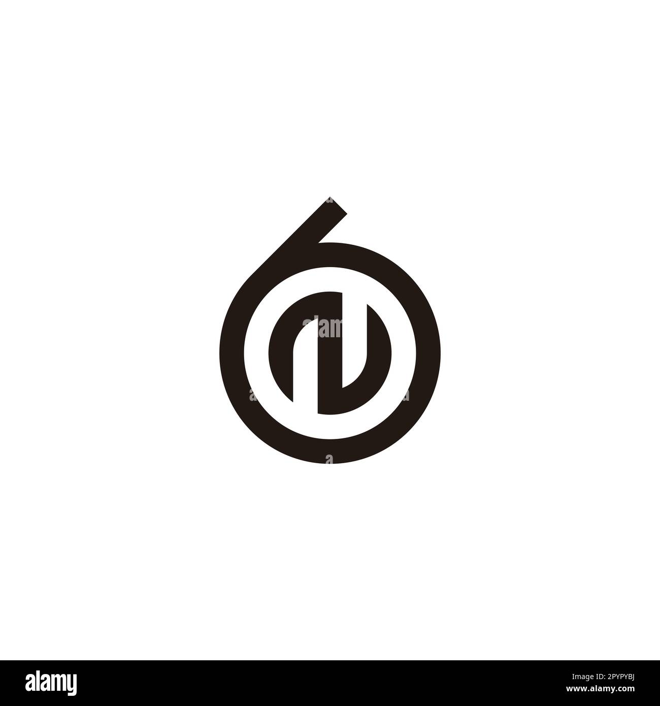 Letter N in number 6 circle geometric symbol simple logo vector Stock Vector Image & Art - Alamy