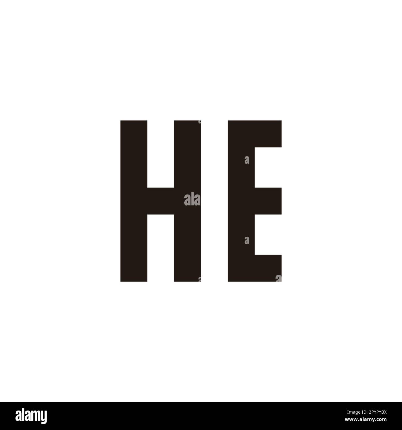 Letter HE square, outline geometric symbol simple logo vector Stock ...