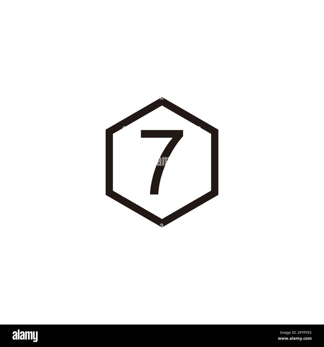 Number 7 hexagon, line geometric symbol simple logo vector Stock Vector ...