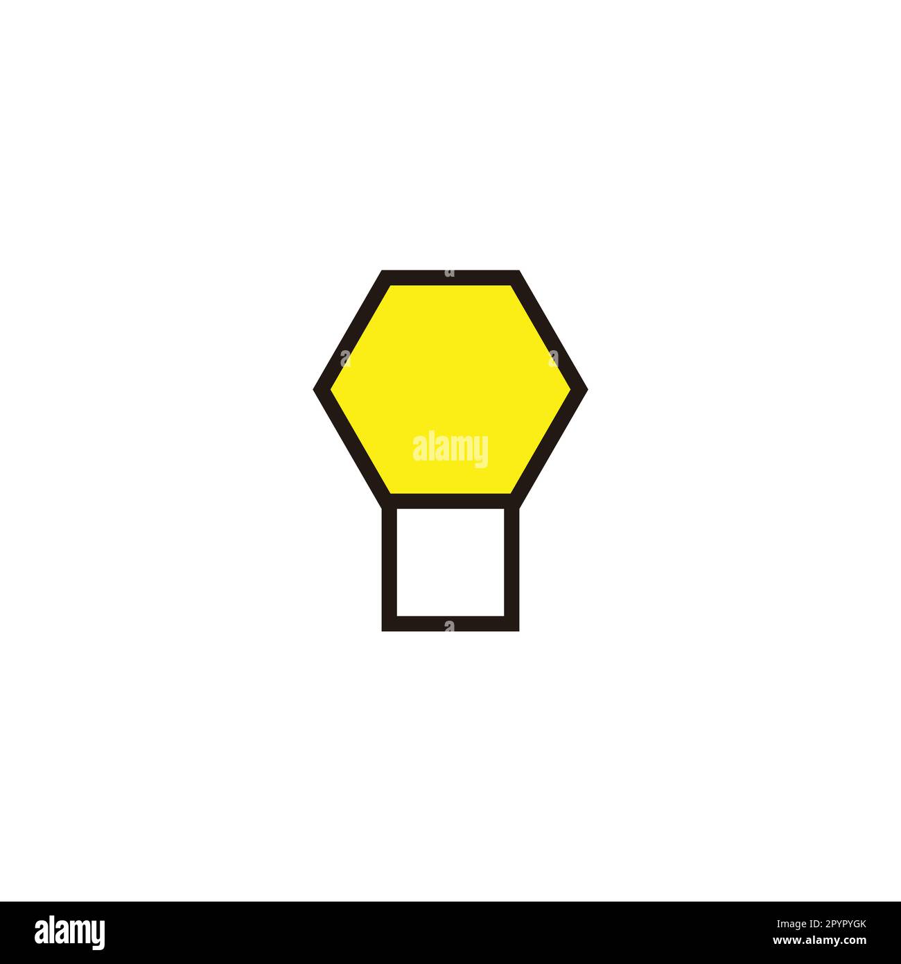 Lamp, hexagon line geometric symbol simple logo vector Stock Vector ...