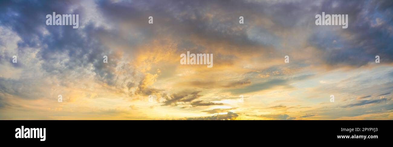 Panorama of dramatic sky background Stock Photo - Alamy