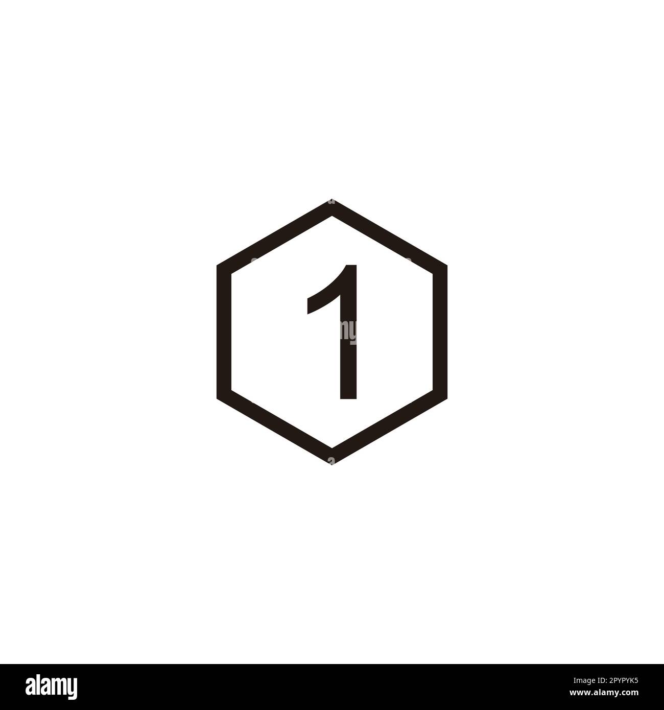 Number 1 hexagon line geometric symbol simple logo vector Stock Vector ...