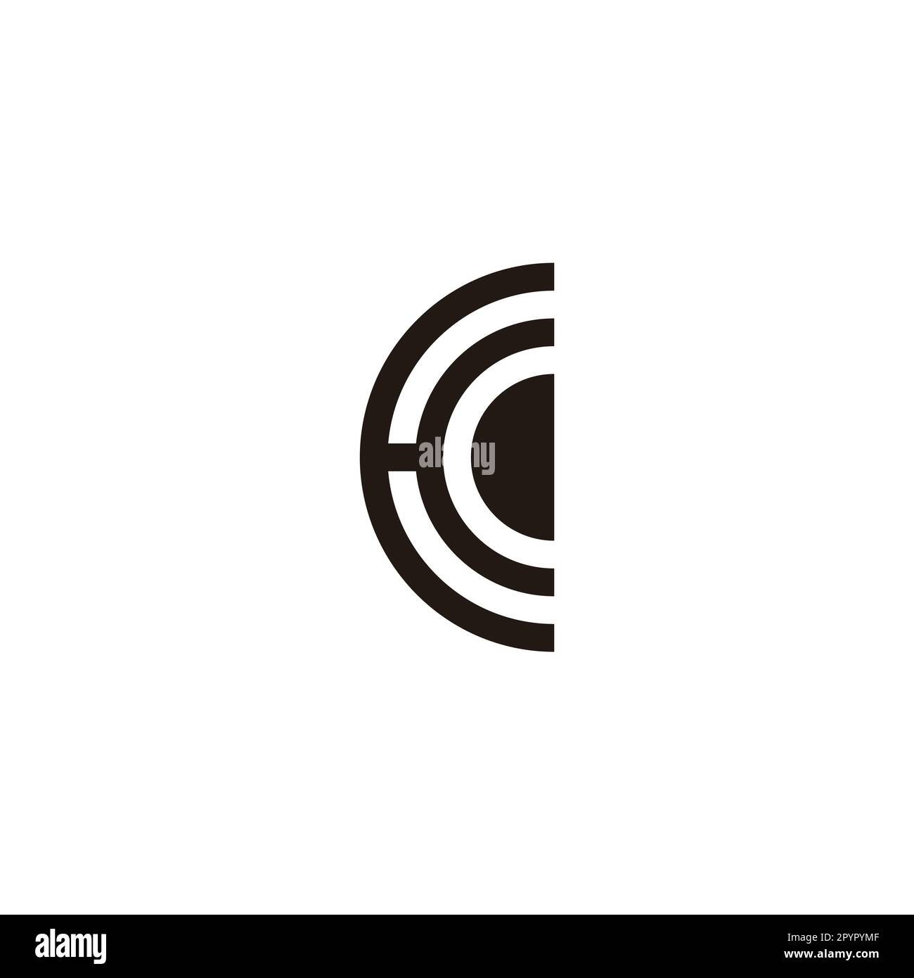 Letter H semicircle geometric symbol simple logo vector Stock Vector ...
