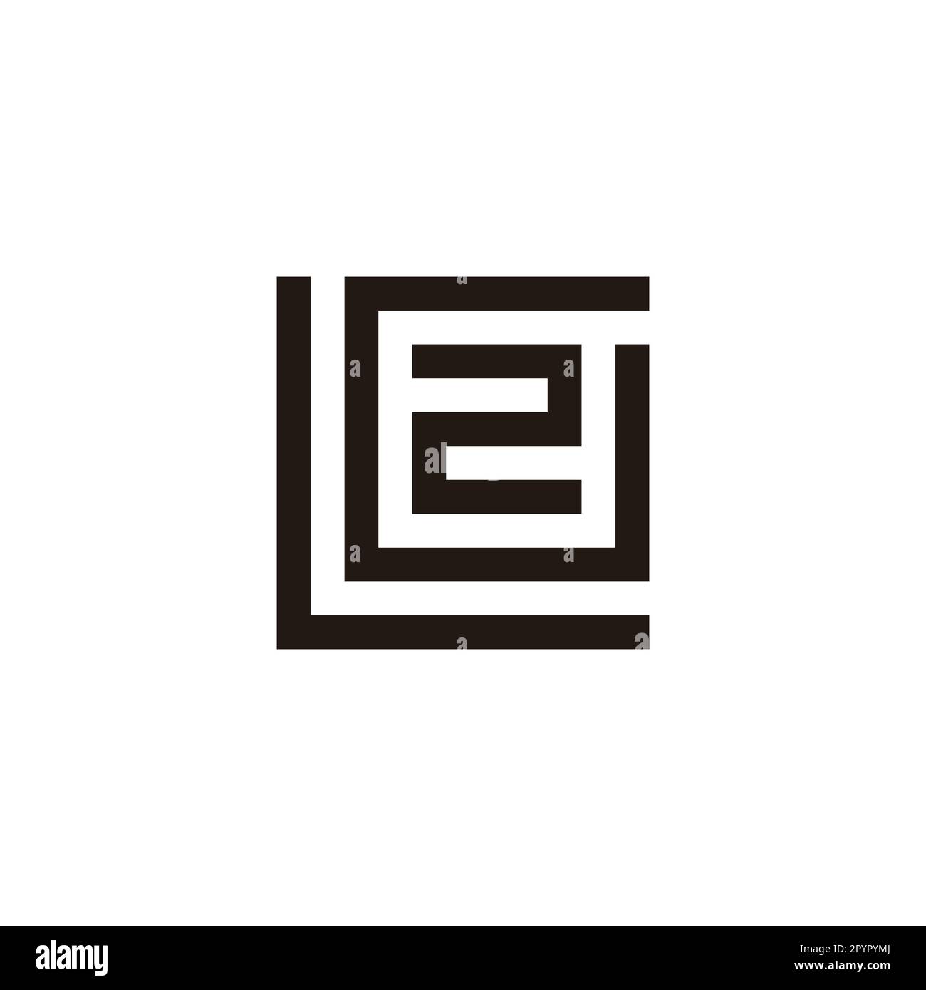 Letter L, G and number 2, square geometric symbol simple logo vector ...
