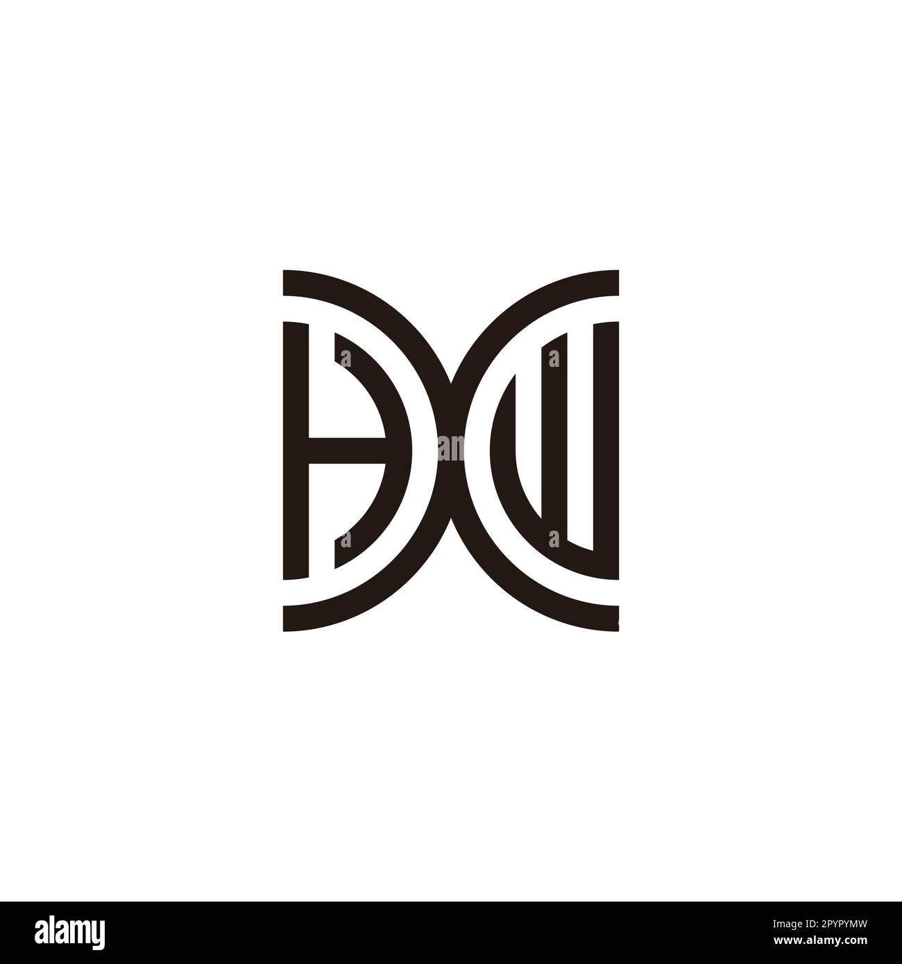 Letter HXW curve geometric symbol simple logo vector Stock Vector Image ...