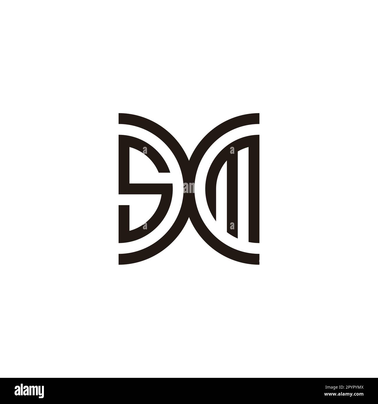 Letter SXM curve geometric symbol simple logo vector Stock Vector Image ...